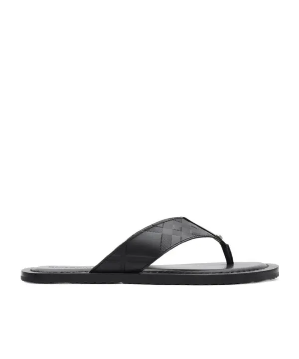 Burberry Embossed Check Leather Pavilion Sandals