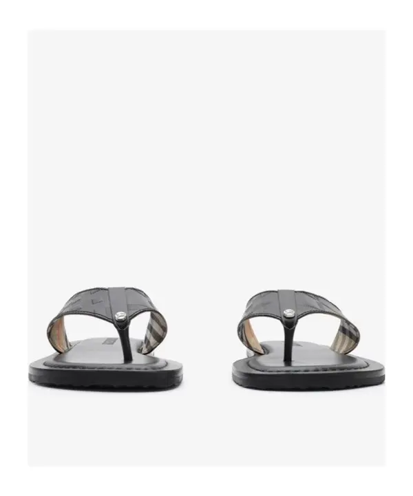 Burberry Embossed Check Leather Pavilion Sandals