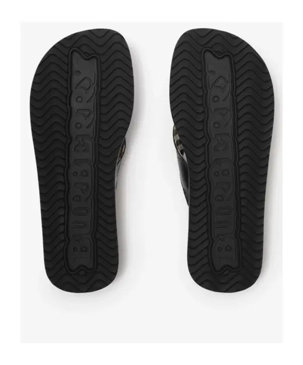 Burberry Embossed Check Leather Pavilion Sandals