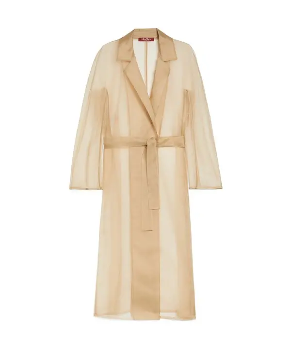 Max Mara Sheer Silk Organza Wrap Coat
