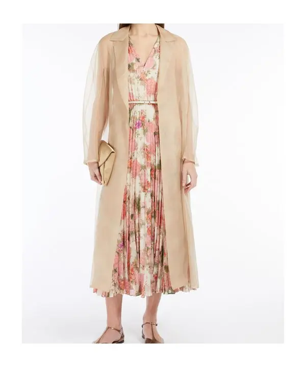 Max Mara Sheer Silk Organza Wrap Coat