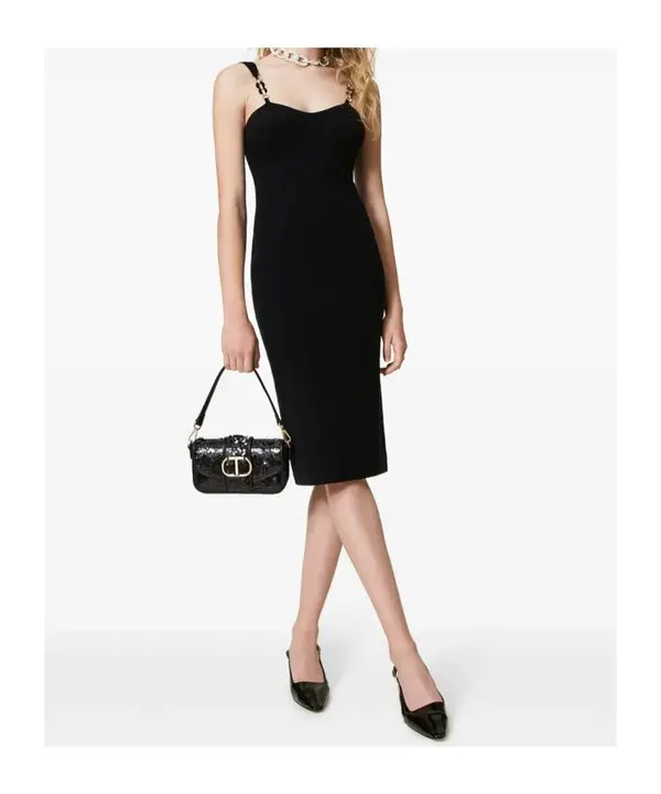 TWINSET Jewel-straps Knit Midi Dress