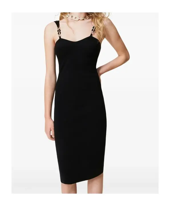 TWINSET Jewel-straps Knit Midi Dress