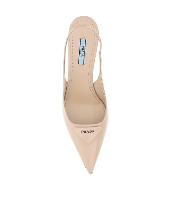 Prada Brushed Leather Slingback Pumps