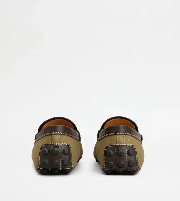 TOD'S Gommino Bubble Loafers In Canvas And Leather