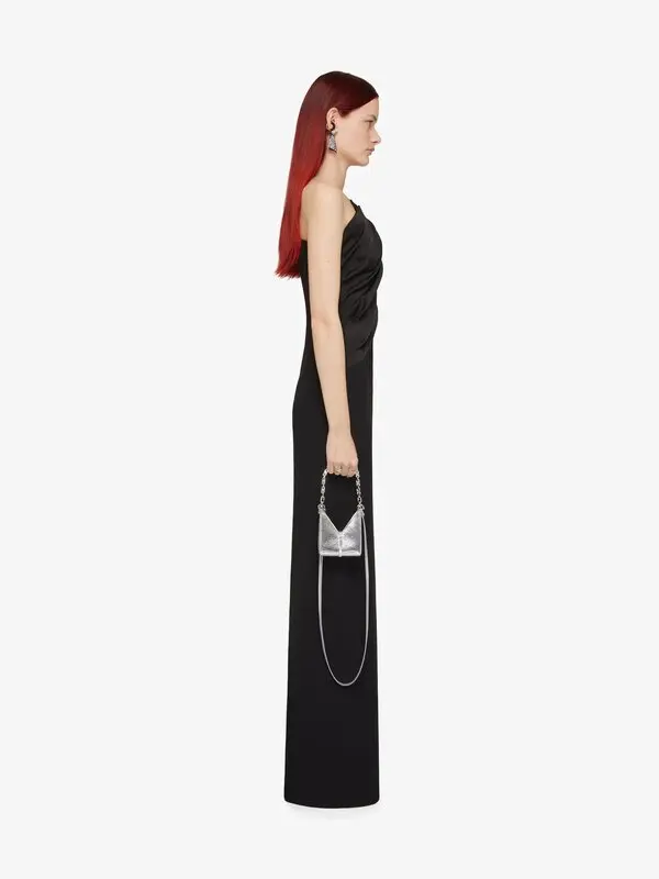 Givenchy Asymmetrical Draped Viscose Blouse And Crepe De Chine Straight Skirt Dress