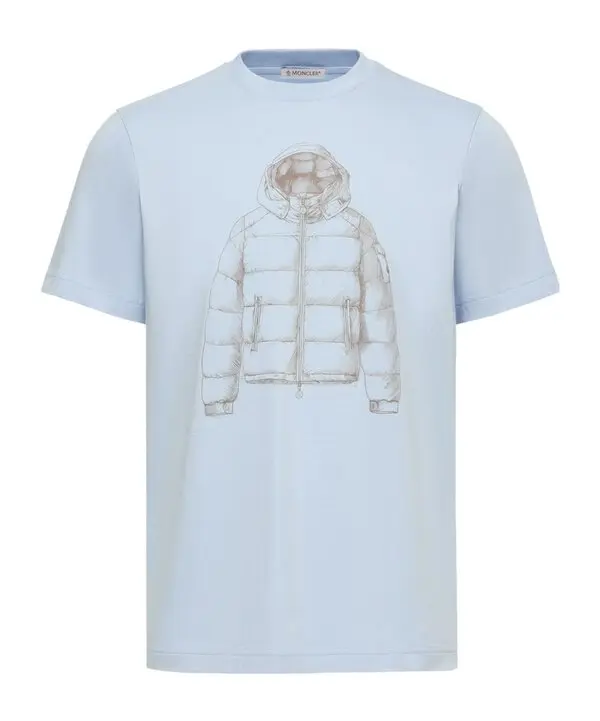 Moncler Down Jacket Print Cotton T-shirt