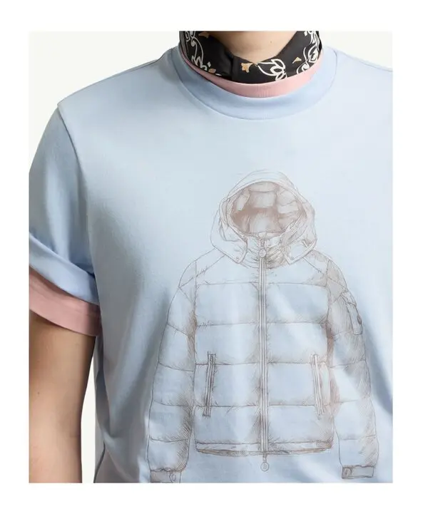 Moncler Down Jacket Print Cotton T-shirt