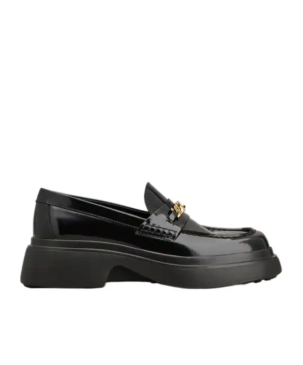 TOD'S Leather Loafers With Chain Detail