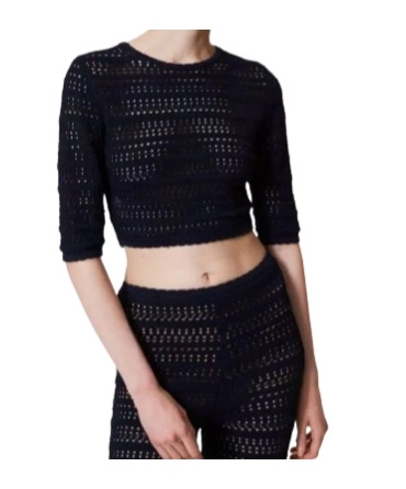 TWINSET Cropped Openwork Jumper