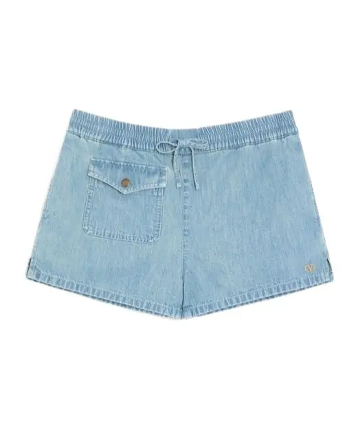 Valentino Garavani Denim Shorts With Tie Detail