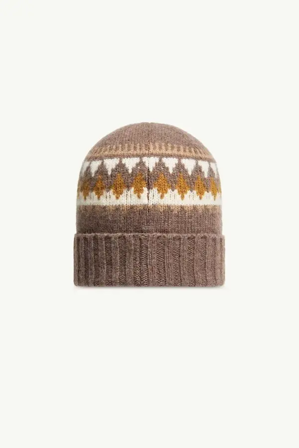 Moncler Jacquard Wool Cashmere Blend Beanie