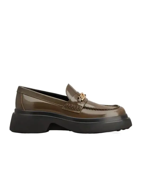 TOD'S Leather Loafers With Chain Detail