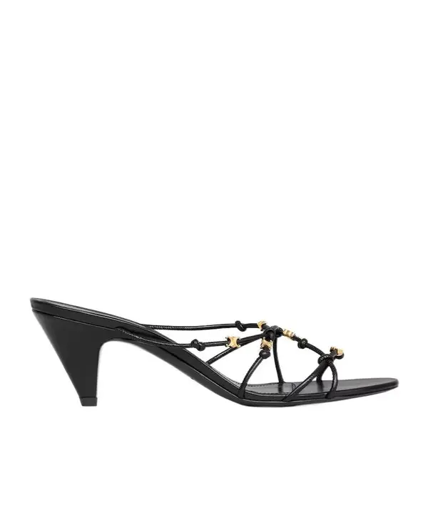 Celine Uptown Heeled Mule In Goatskin In Goatskin