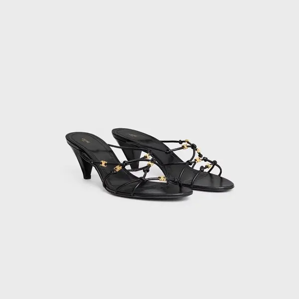 Celine Uptown Heeled Mule In Goatskin In Goatskin