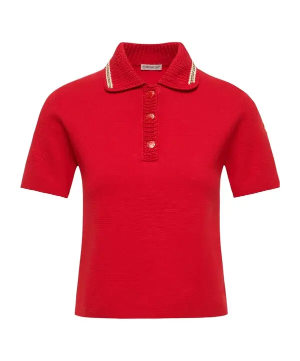 Moncler Cotton Knit Polo Shirt