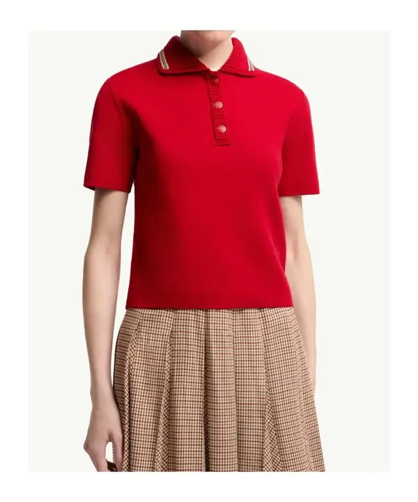Moncler Cotton Knit Polo Shirt