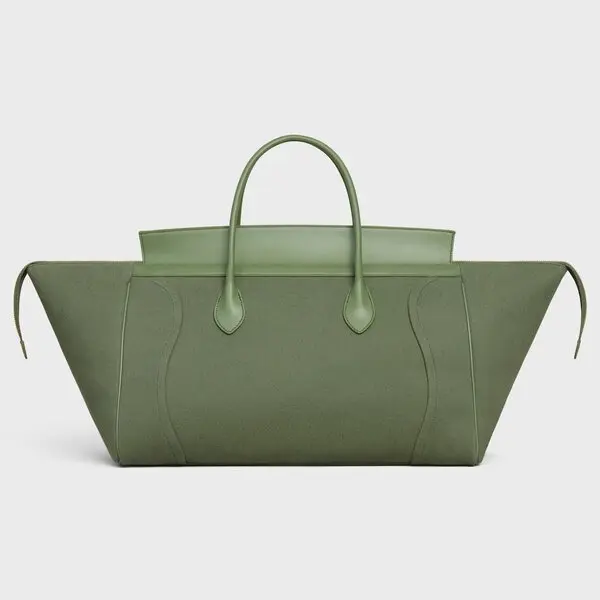Celine Big Luggage In Textile And Natural Calfskin