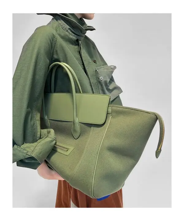 Celine Big Luggage In Textile And Natural Calfskin