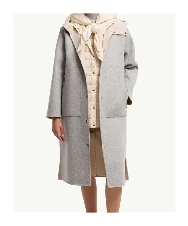 Moncler Anthrene 3-in-1 Wool Cashmere Blend Hooded Down Jacket