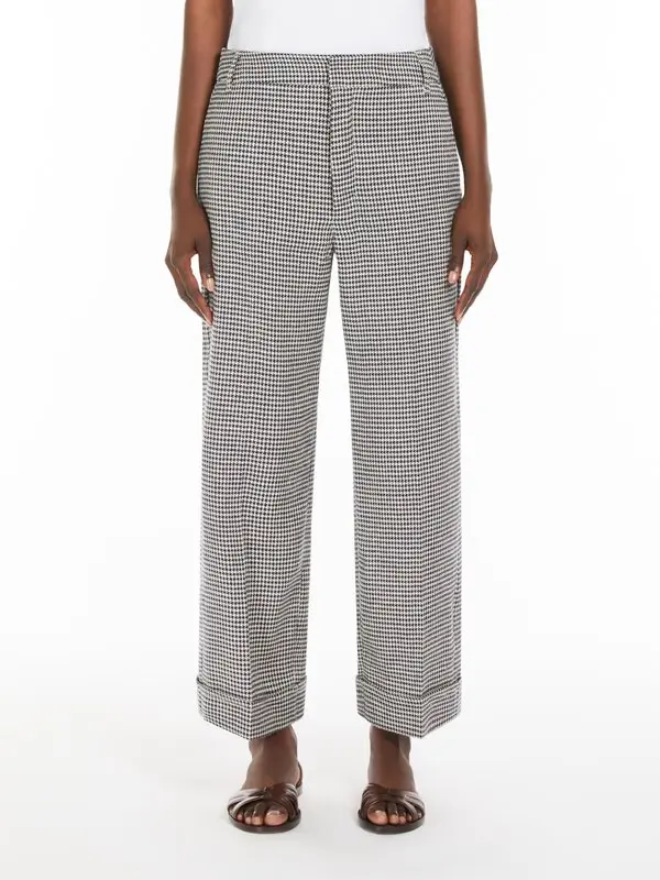 Max Mara Linen And Cotton Basketweave Trousers