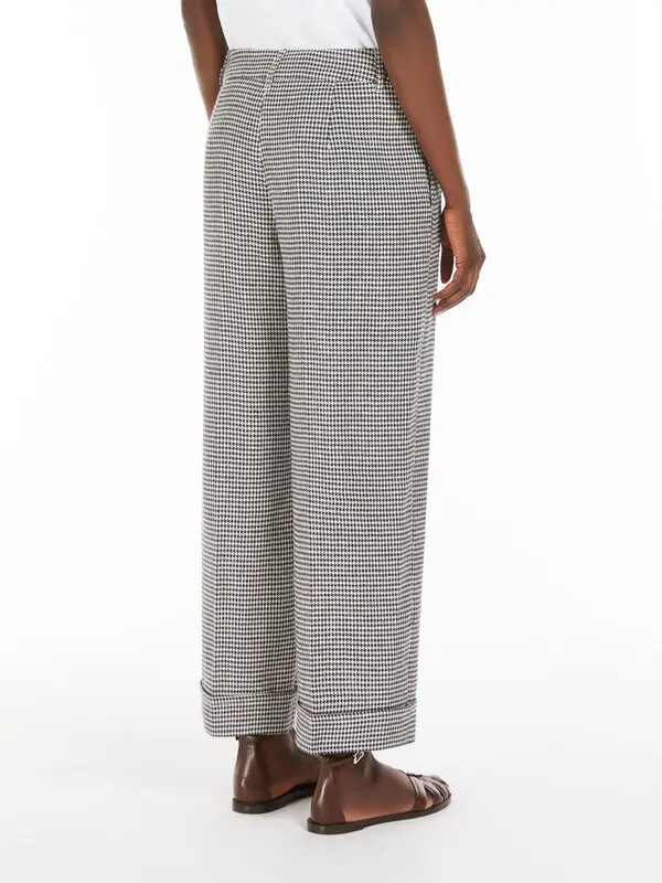 Max Mara Linen And Cotton Basketweave Trousers