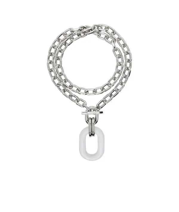 Rabanne Double Xl Link Pendant Necklace - Gray
