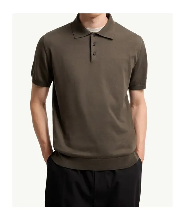 Moncler Logo Cotton Knit Polo