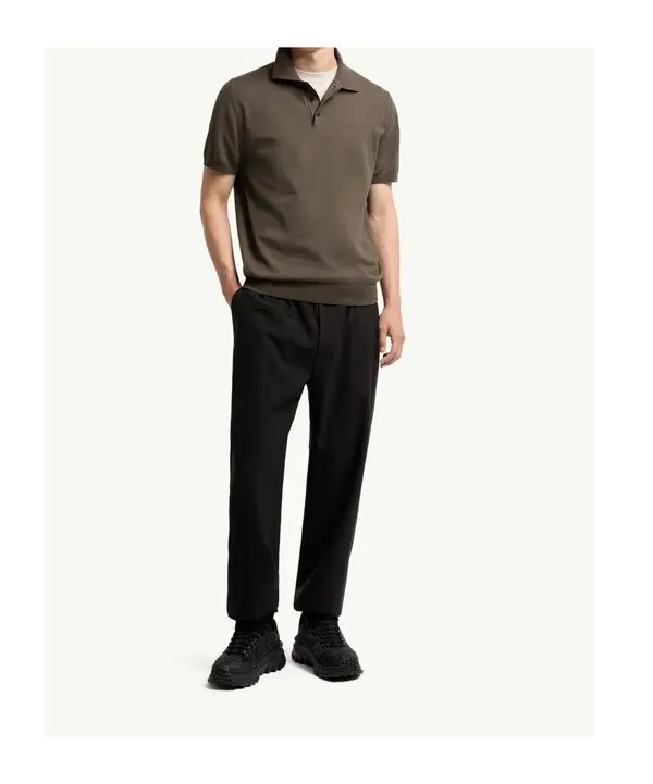 Moncler Logo Cotton Knit Polo