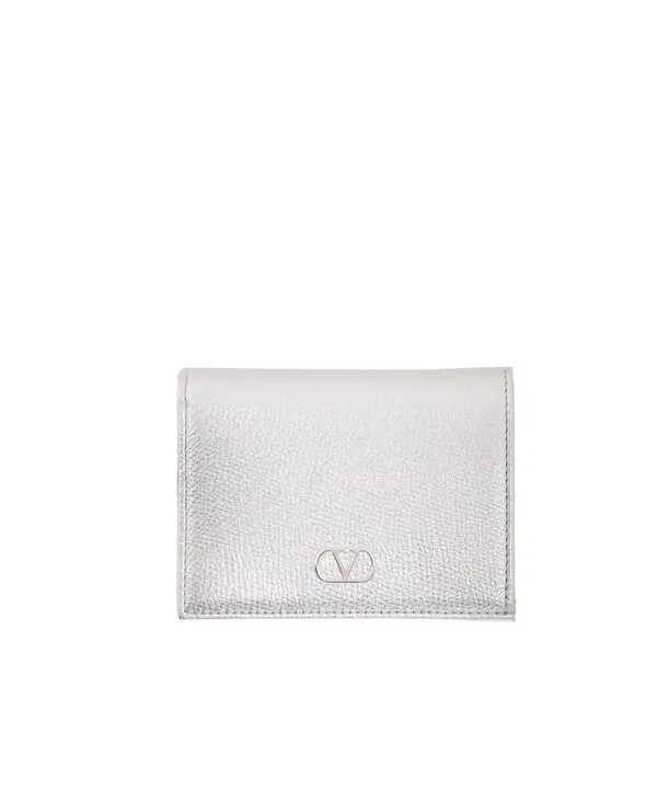 Valentino Garavani Vlogo Signature Wallet - Silver