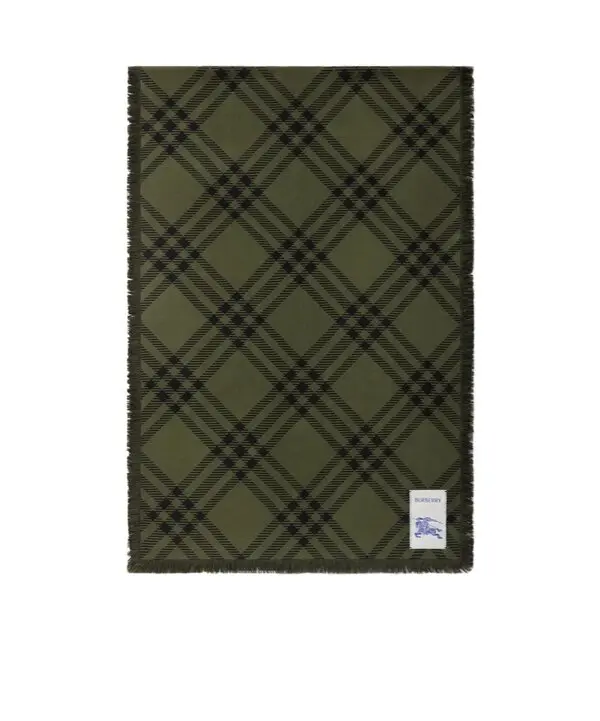 Burberry Wide Check Wool Silk Scarf
