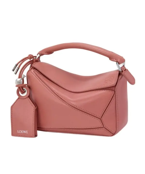 Loewe Mini Featherlight Puzzle Bag In Nappa Lambskin - Blush