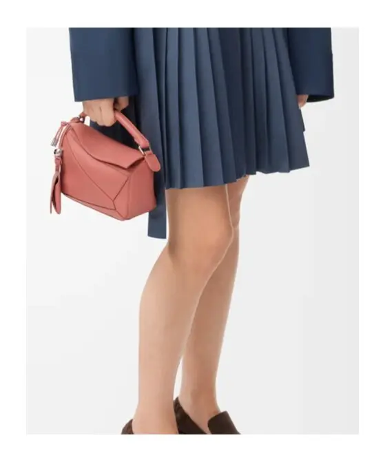 Loewe Mini Featherlight Puzzle Bag In Nappa Lambskin - Blush