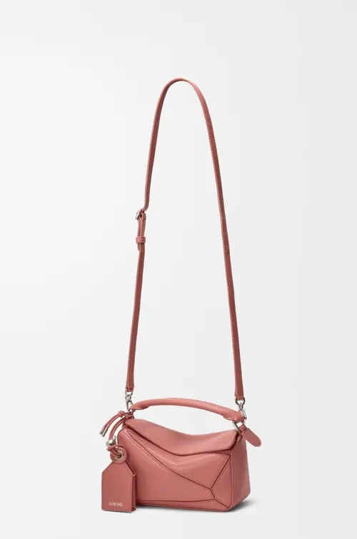 Loewe Mini Featherlight Puzzle Bag In Nappa Lambskin - Blush