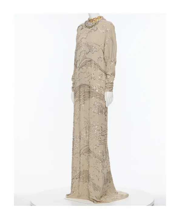 Valentino Garavani Long-sleeved Sequined Gown