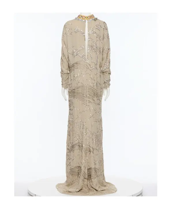 Valentino Garavani Long-sleeved Sequined Gown
