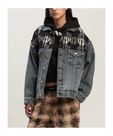 Palm Angels Monogram Jacquard Buttoned Denim Jacket