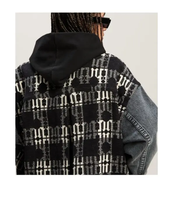 Palm Angels Monogram Jacquard Buttoned Denim Jacket