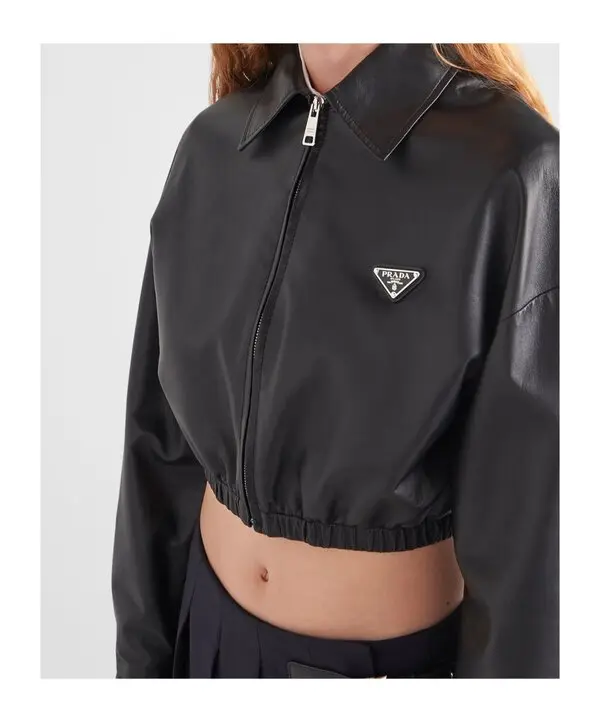 Prada Leather Cropped Jacket