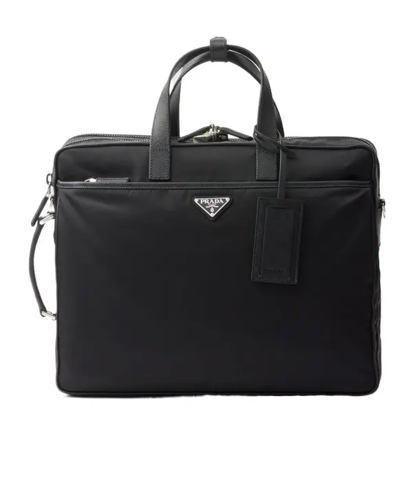 Prada Re-nylon Zipped Laptop Bag - Black