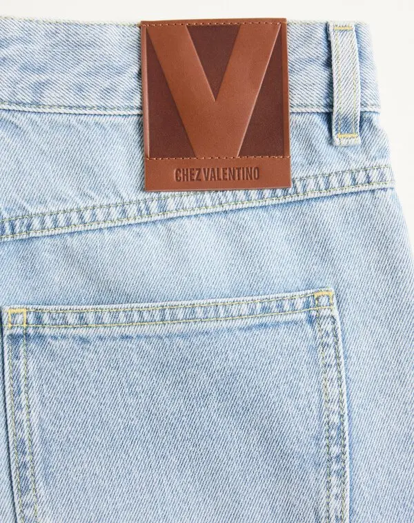 Valentino Garavani Wide Leg Denim Trousers