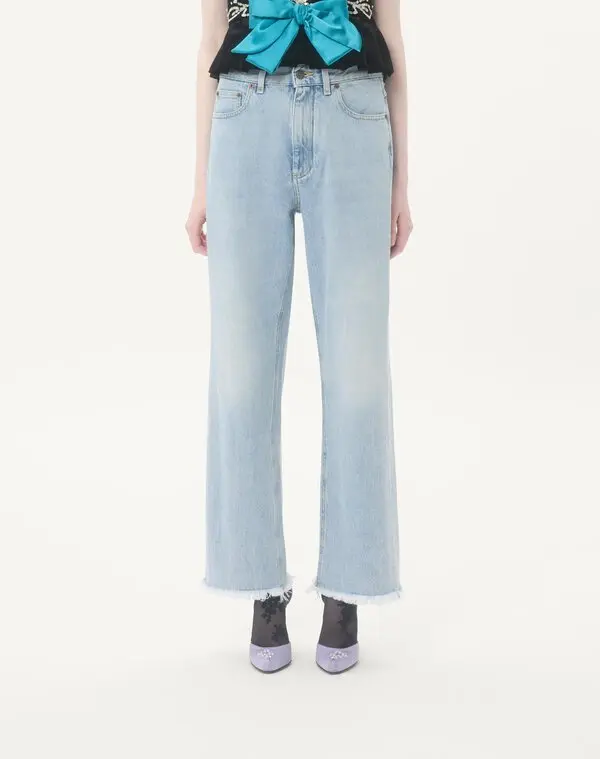 Valentino Garavani Wide Leg Denim Trousers