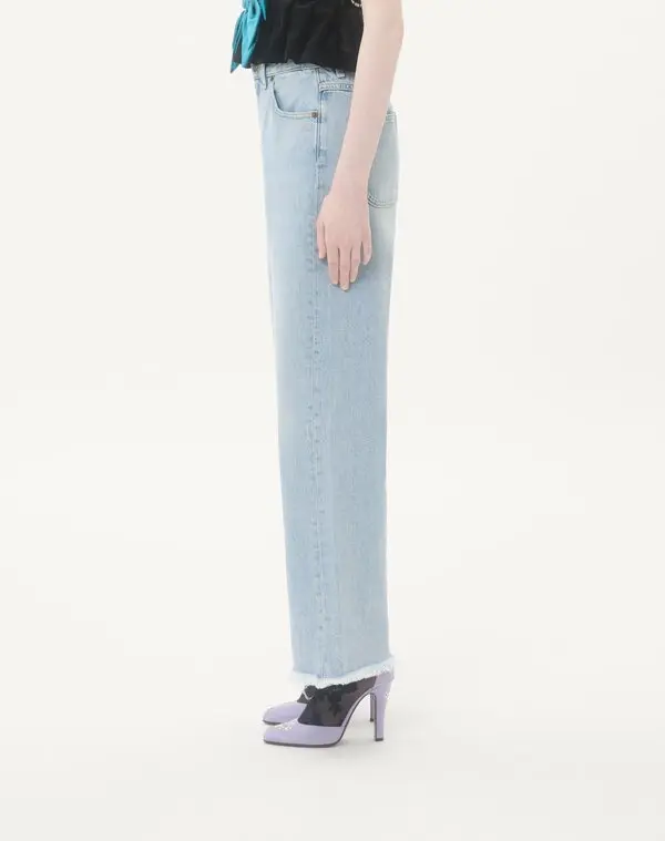 Valentino Garavani Wide Leg Denim Trousers