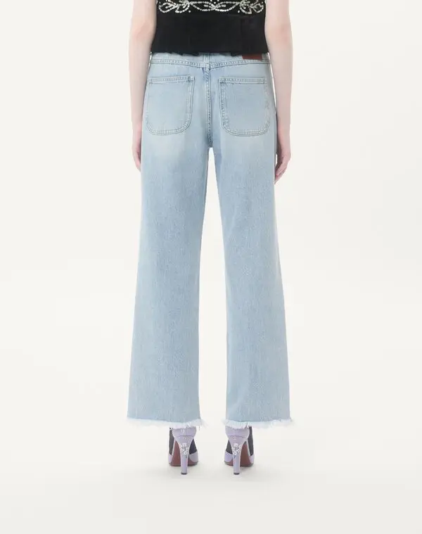 Valentino Garavani Wide Leg Denim Trousers