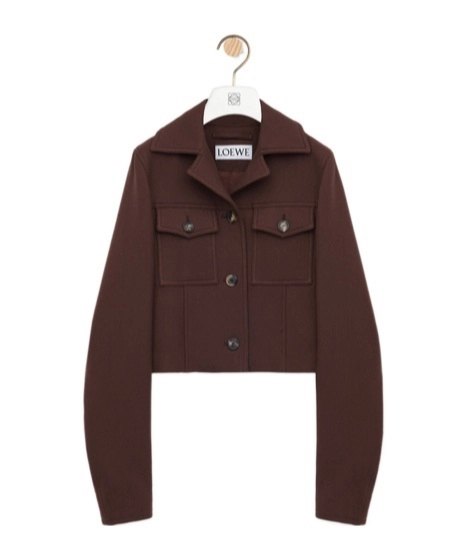 Loewe Cropped Jacket In Wool Twill