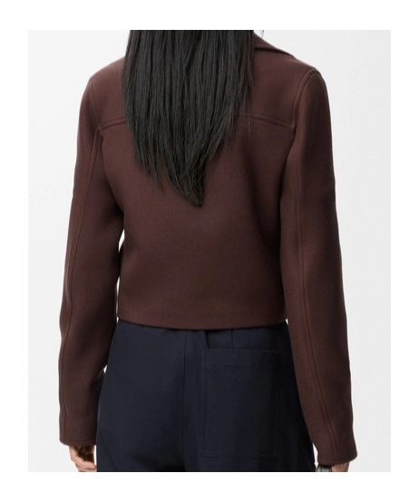 Loewe Cropped Jacket In Wool Twill