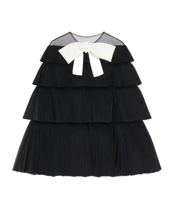 Valentino Garavani Bow-tie Cape Coat - Black