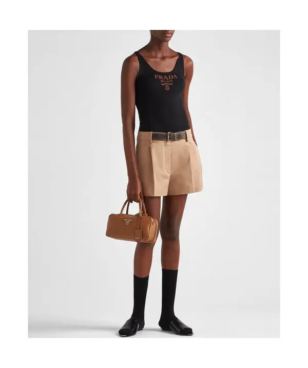 Prada Ribbed Logo Tank Top