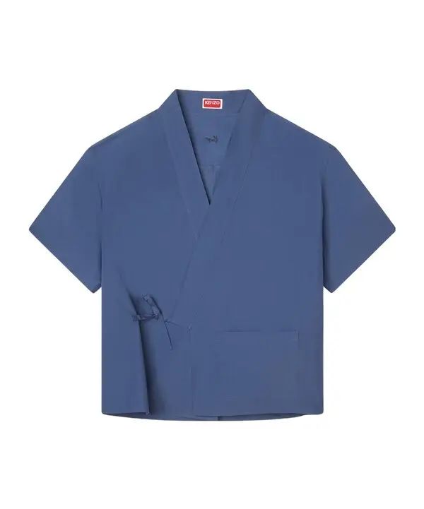 Kenzo Kimono Short Sleeve Shirt In Cotton