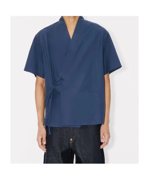 Kenzo Kimono Short Sleeve Shirt In Cotton
